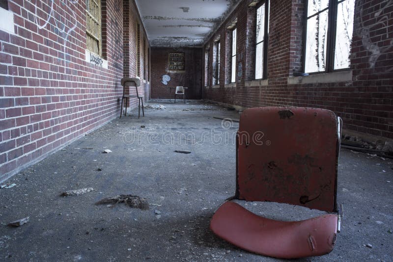 Fallen Chair in Corridor stock image. Image of corridor - 67284271