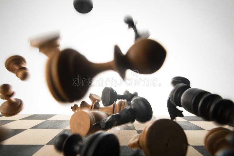 Fallen chess pieces stock image. Image of black, abstract - 130105231