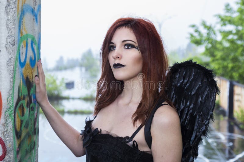 Beautiful Woman As Fallen Angel Stock Photos - Free & Royalty-Free ...