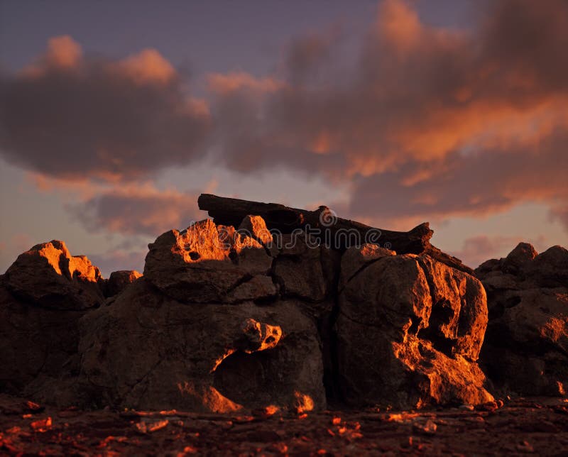 Fallen Dead Tree Trunk on Sandstone Rock Formation. Stock Image - Image ...