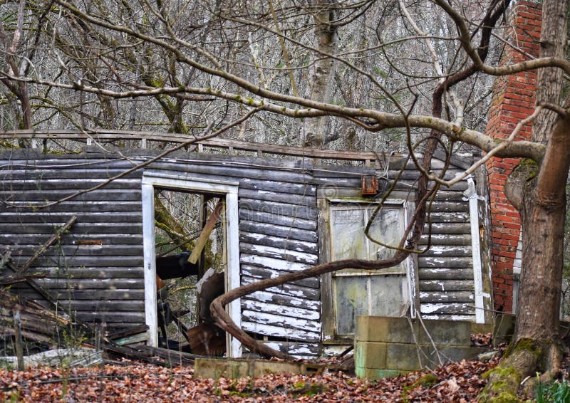 Fallen down house stock photo. Image of wooden, standing - 116472562