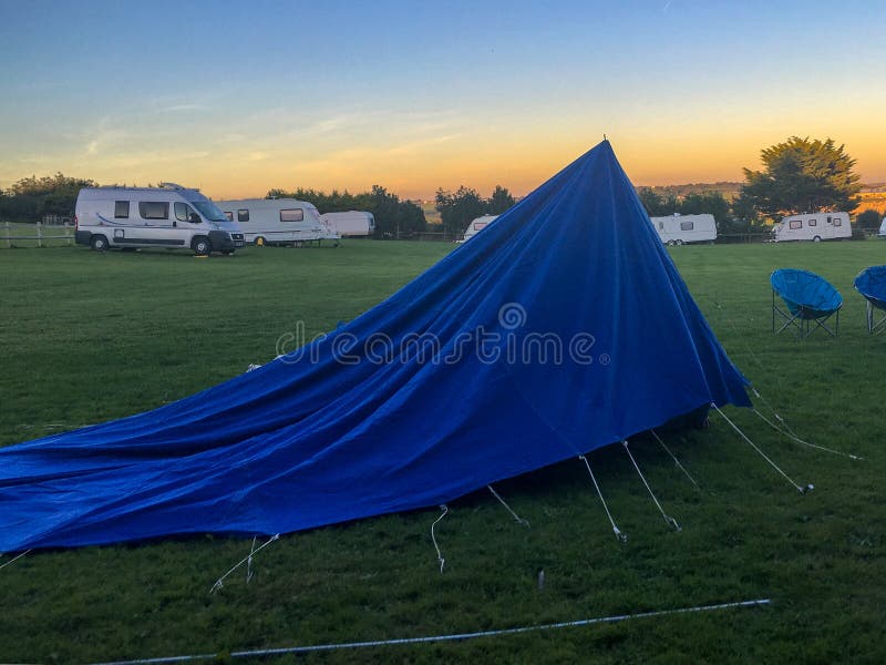Tent Broken By Strong Wind And A Rainbow Stock Image - Image of ...