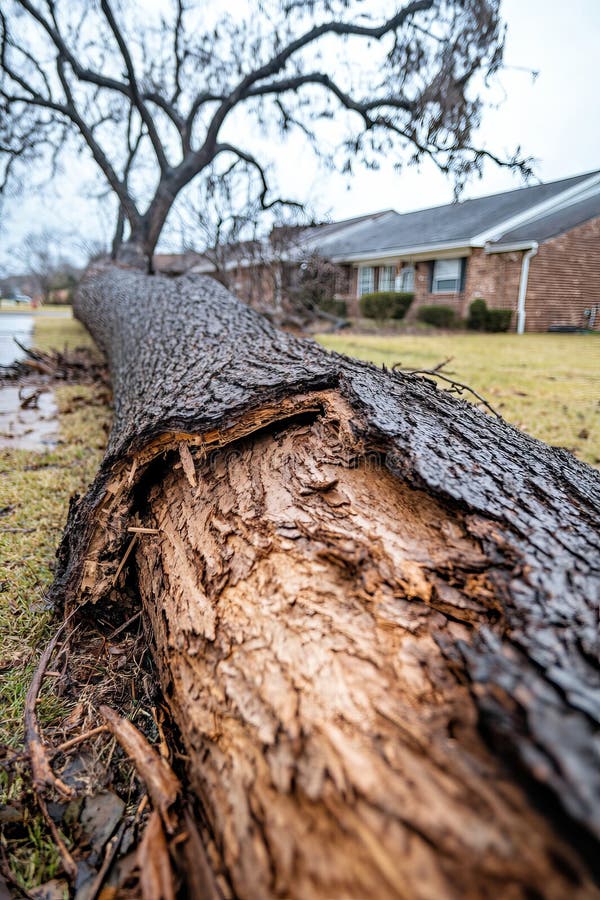Fallen Giant Massive Tree Uprooted by Powerful Storm, Exposing Damaged ...