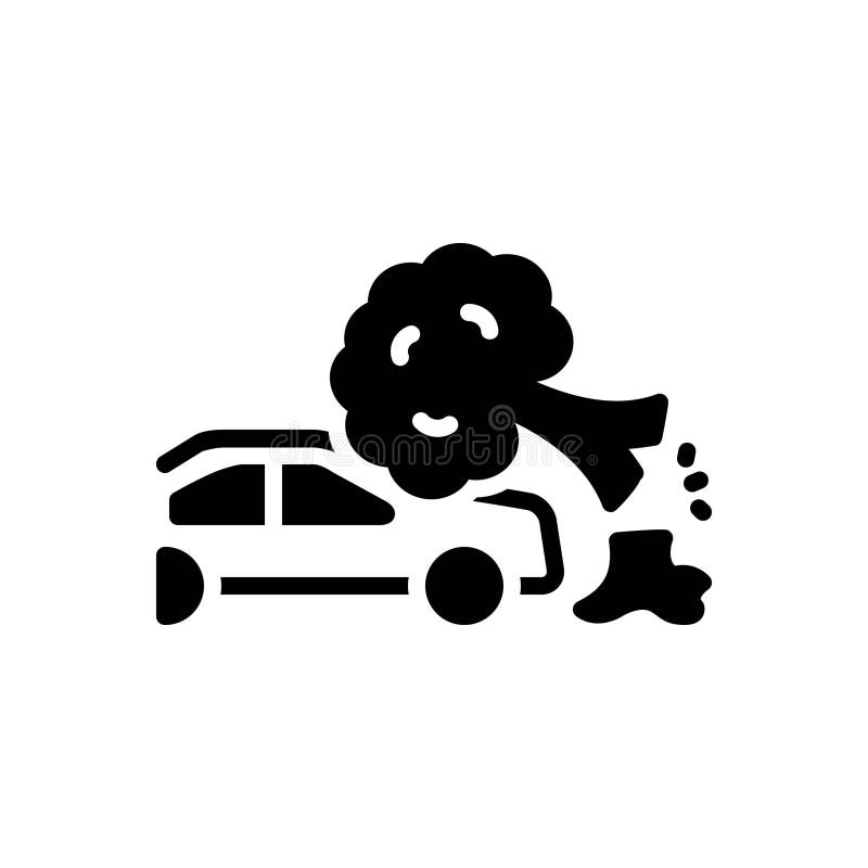 Black Solid Icon for Fallen, Car and Crash Stock Vector - Illustration ...