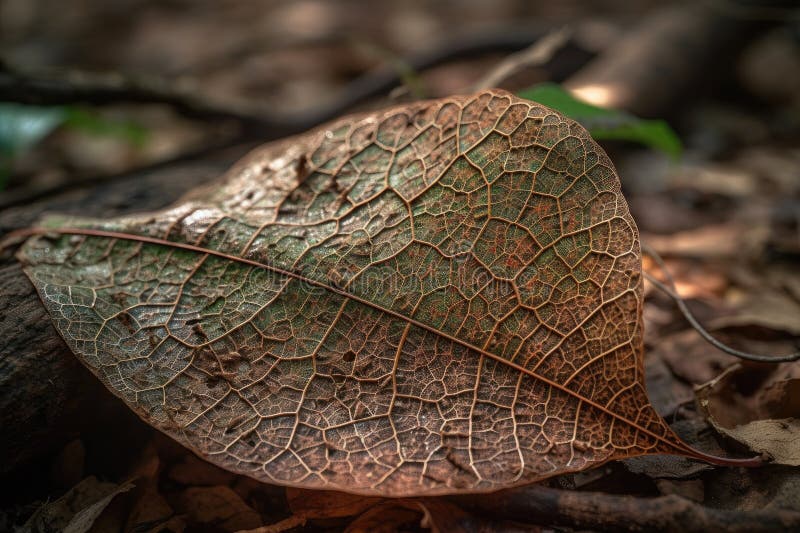 A Fallen Leaf, with Intricate Details and Textures Visible Stock ...
