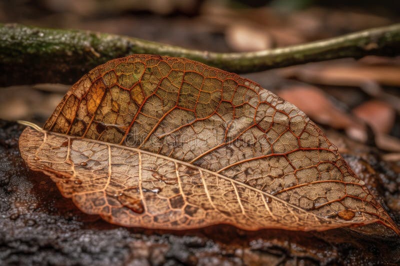 A Fallen Leaf, with Intricate Details and Textures Visible Stock ...