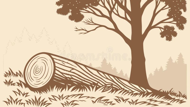 Fallen Log in Forest, Nature Decay and Woodland Environment ...