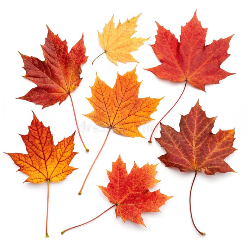 Fallen Maple Leaves Isolated on Transparent Background Stock ...