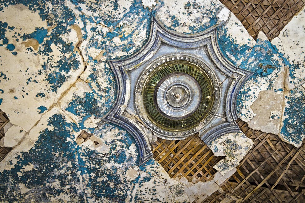 The Ceiling of a Dilapidated Building Stock Image - Image of home ...