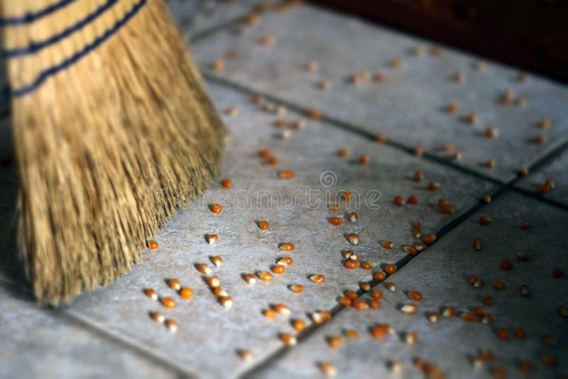 Fallen Popcorn stock photo. Image of stress, sweep, floor - 43182356