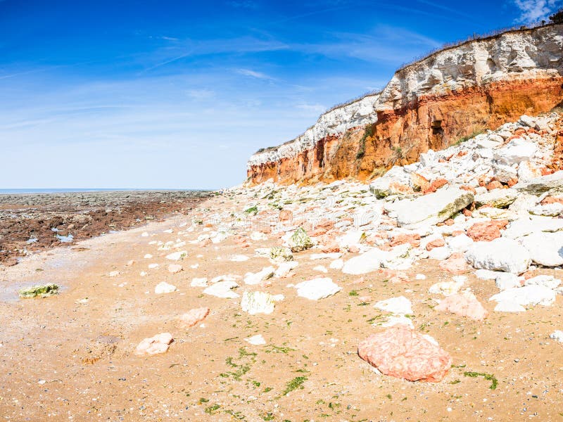 Fallen Rocks Beneath Hunstanton Cliffs Stock Photo - Image of life ...