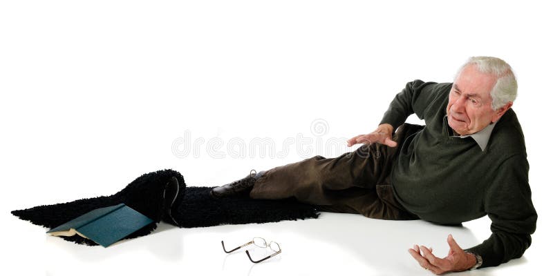 Old Man Fallen Downstairs Unconscious Stock Image - Image of injury ...