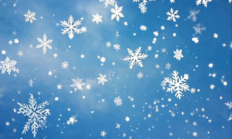 Fallen Snowflake on Blue Sky Background on Christmas Stock Footage ...