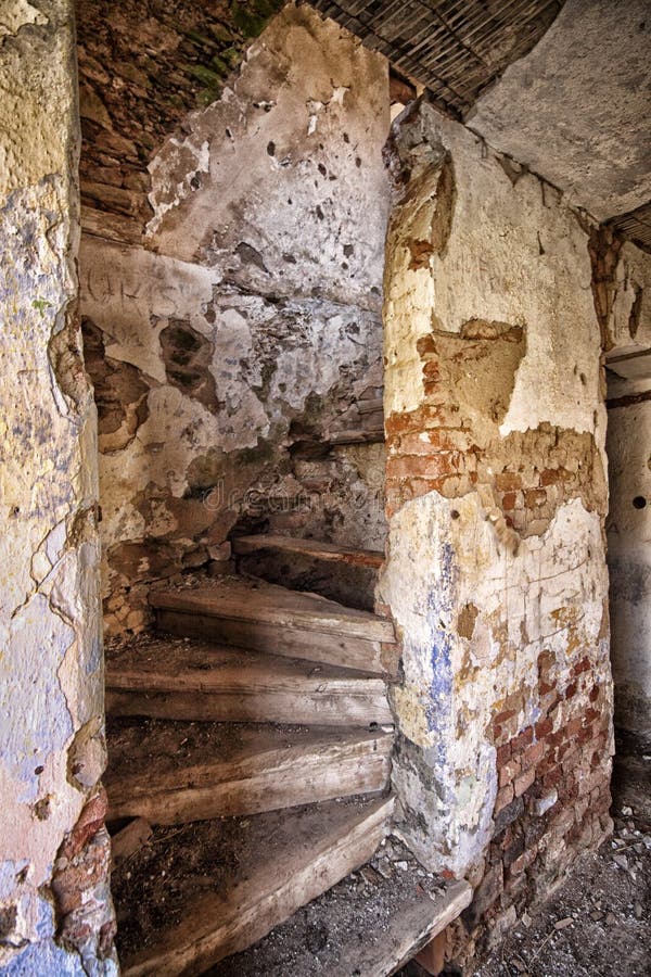 Fallen stairs stock photo. Image of ruin, wall, plaster - 69331014