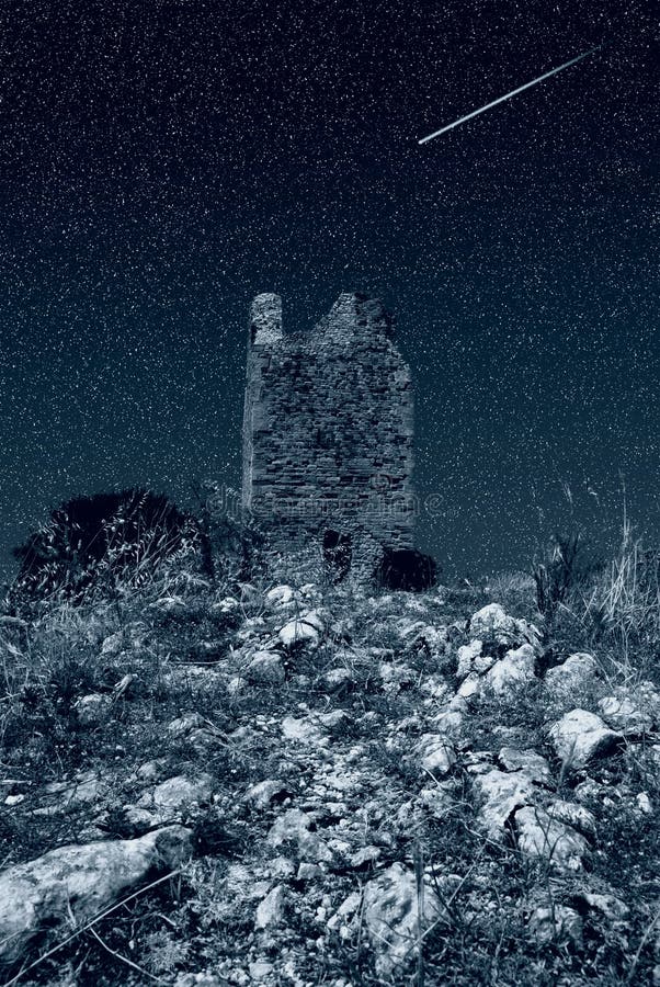 Fallen star stock image. Image of spring, night, castle - 15156661