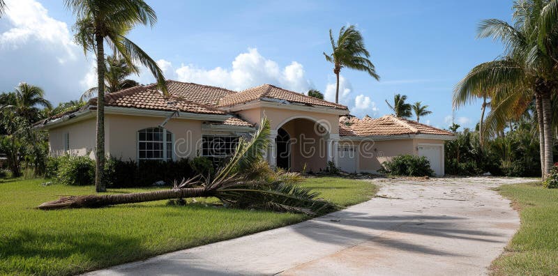 Fallen Tree on Home - Gale Aftermath, Intense Weather, Tempest Damage ...