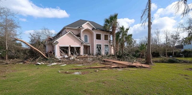 Fallen Tree on Home - Gale Aftermath, Intense Weather, Tempest Damage ...