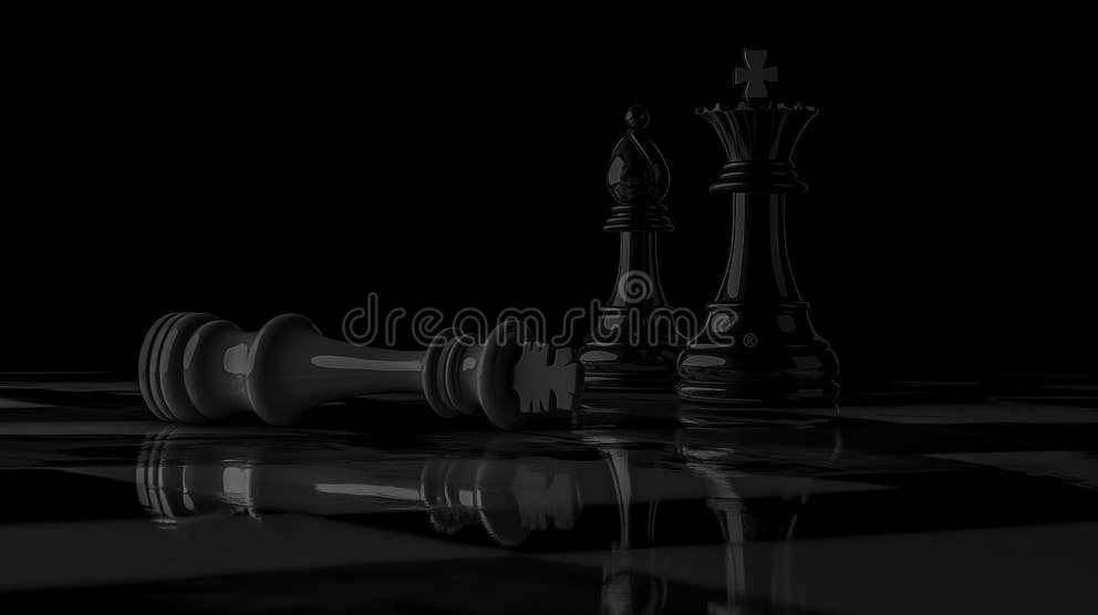 Fallen White King on Chessboard Symbolizing Defeat and Strategy Stock ...