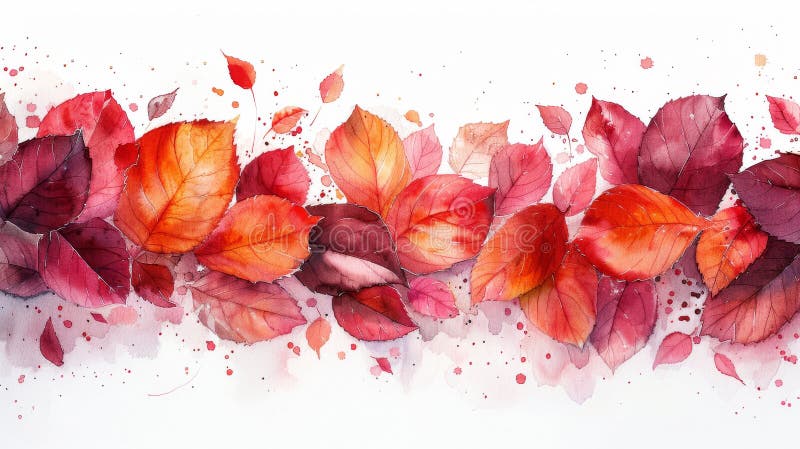 Fallen Yellow Rose Leaves, Watercolor Image, White Background Stock ...