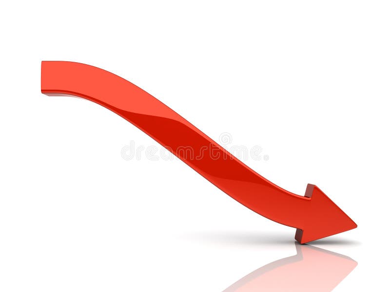 Fallendes Pfeil-Diagramm stock abbildung. Illustration von verringern ...