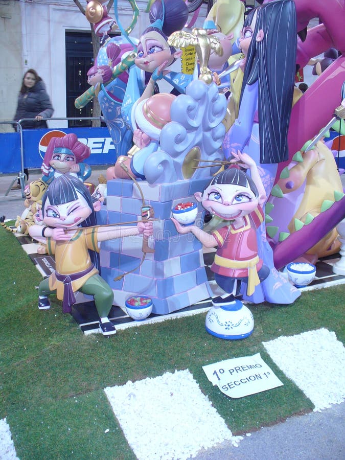 The Falles in the City of Valencia Editorial Image - Image of fallera ...