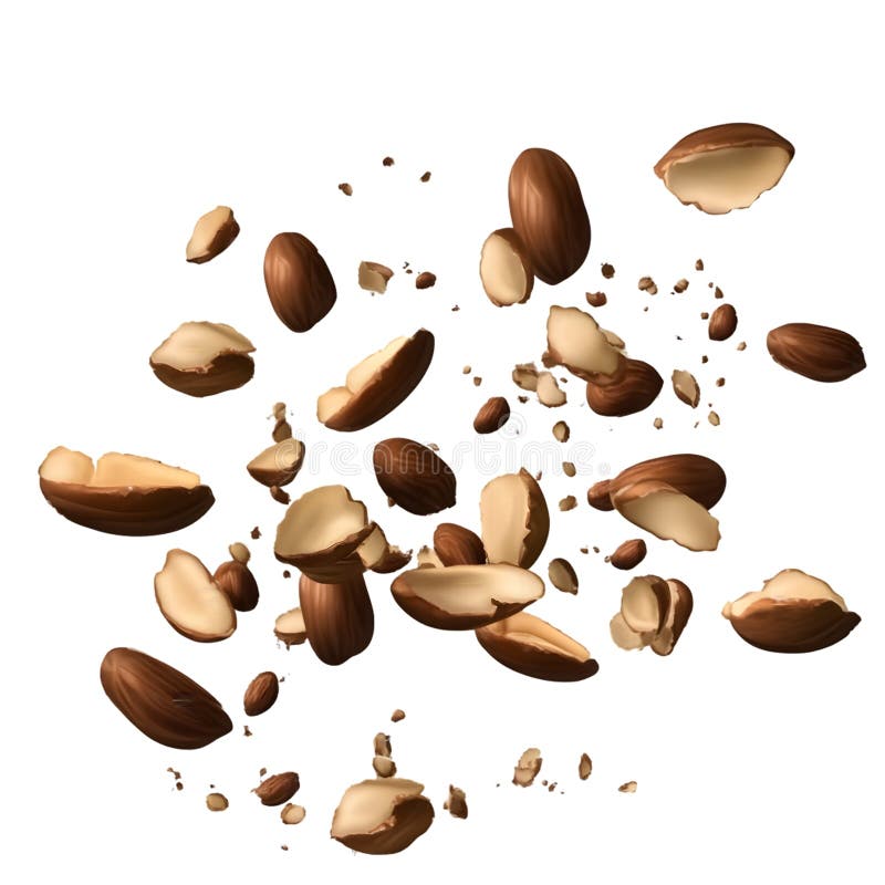 Falling Almonds: a Captivating View of Almonds in Motion Stock Image ...
