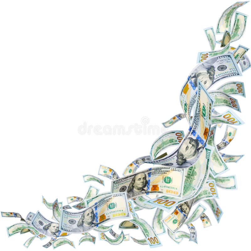 Falling US dollars stock image. Image of exchange, paper - 11280041