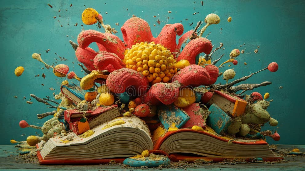 Falling Apart Office Folders in Neon Light into Tiny Pieces Stock Image ...