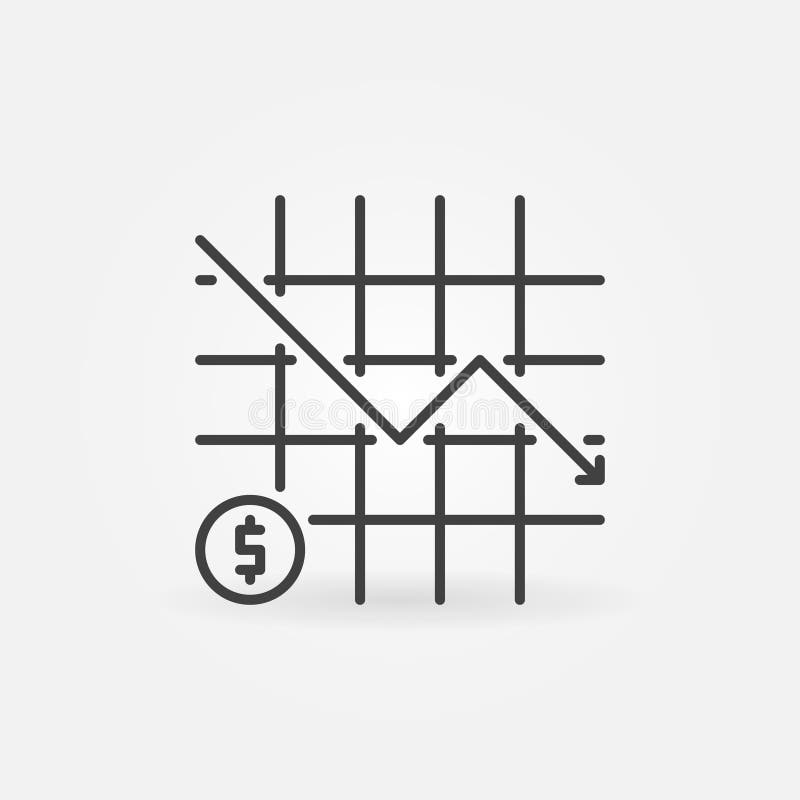 Falling Arrow Chart Vector Dollar Inflation Concept Linear Icon Stock ... Falling Arrow Chart Vector Dollar Inflation Concept Linear Icon Stock ...
