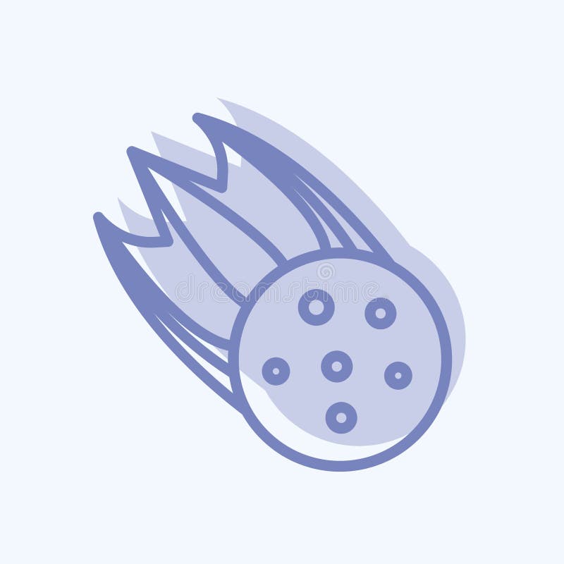 Falling Asteroid Icon in Trendy Two Tone Style Isolated on Soft Blue ...