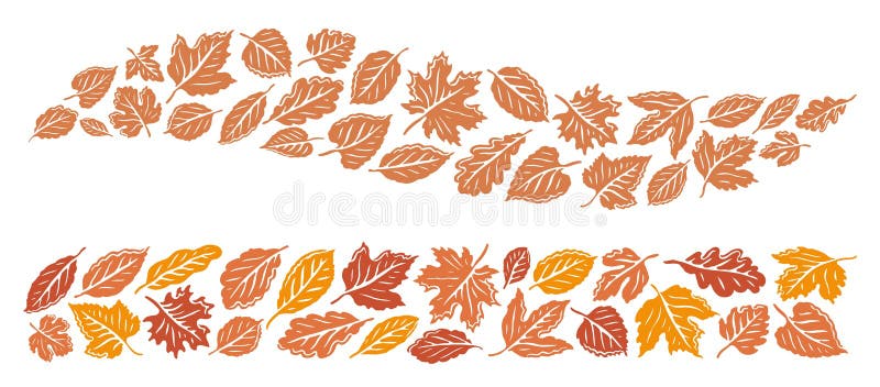 Falling Autumn Leaves Ornament Set. Design Elements for Banners, Cards ...