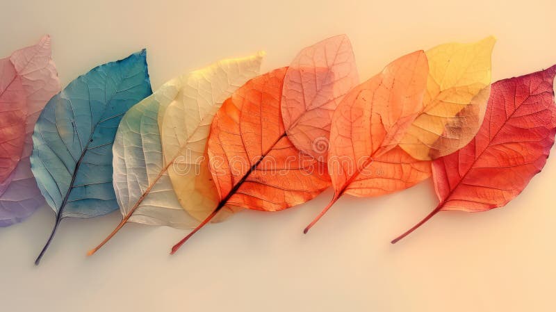 Falling Autumn Leaves: Translucent Abstract Macro Nature Illustration ...