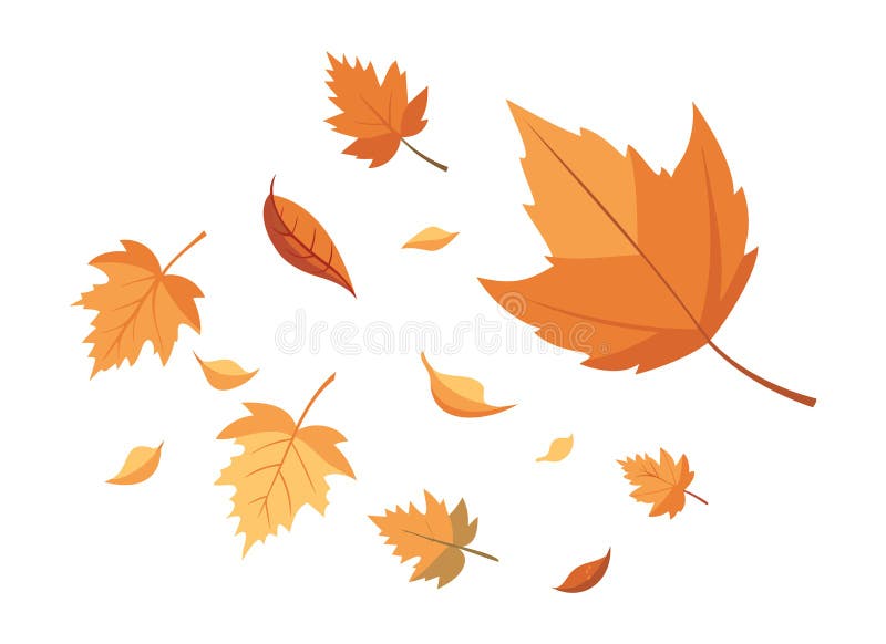 Falling Autumn Leaves Vector Illustration Stock Vector - Illustration ...