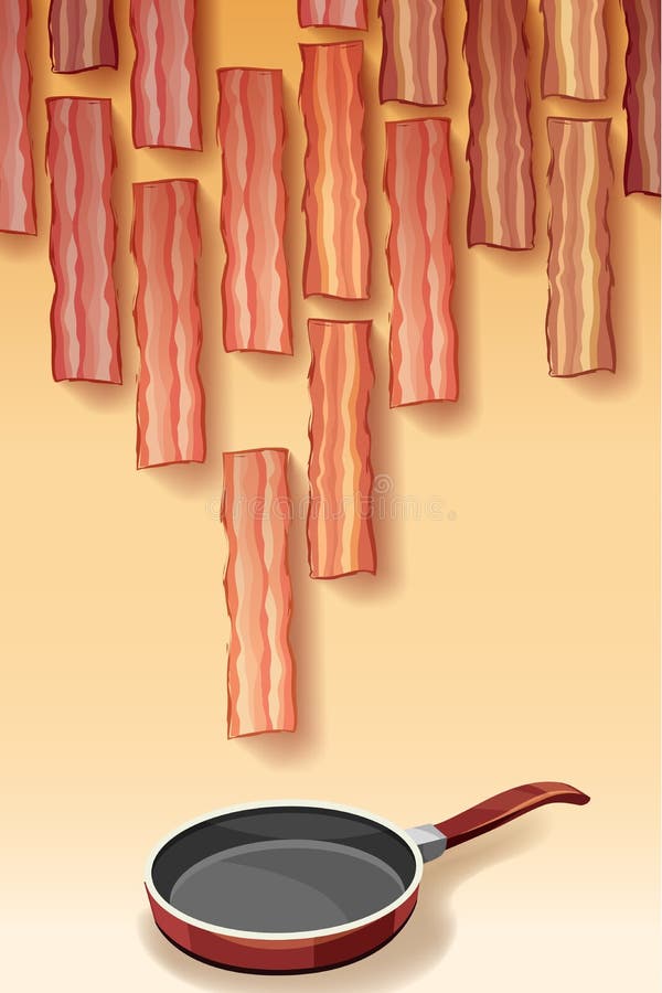 Falling Bacon with Pan Game Design Vector Illustration Stock Vector ...