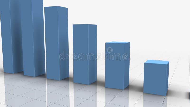 Falling Bar Graph in LIGHT BLUE with ARROW Stock Footage - Video of ...