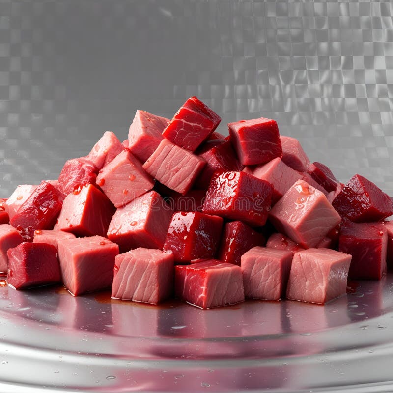 Falling Beef Cubes Isolated Stock Illustration - Illustration of diced ...