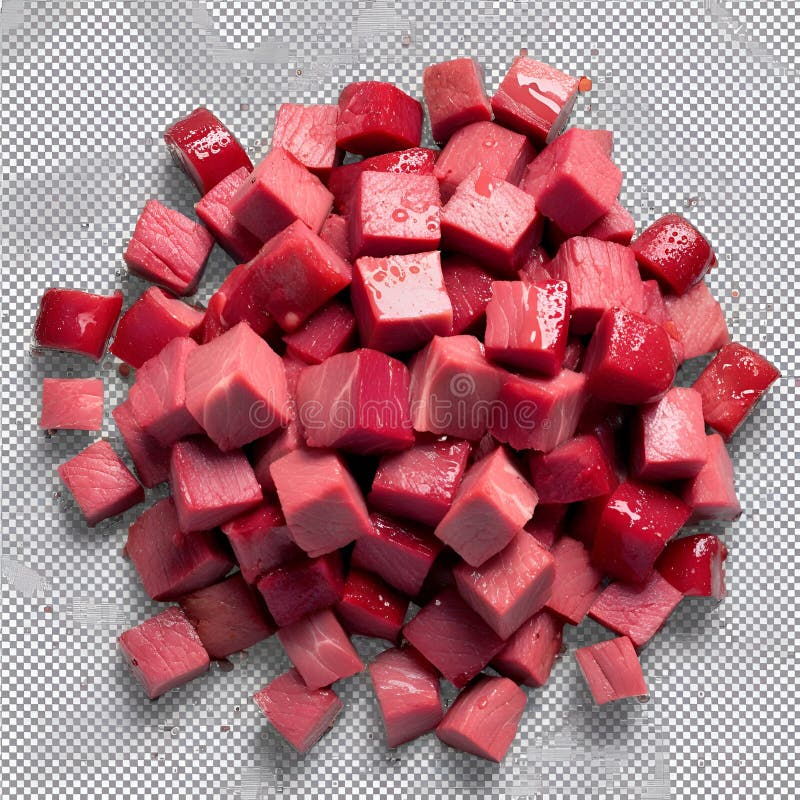Falling Beef Cubes Isolated Stock Illustration - Illustration of diet ...
