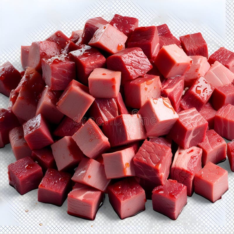 Falling Beef Cubes Isolated Stock Illustration - Illustration of beef ...