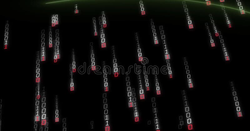 Falling Binary Code Animation Over Black Background, Resembling Digital Rain Stock Video - Video ...