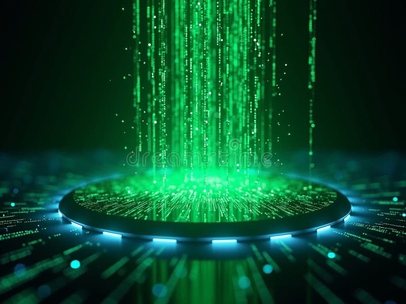 Falling Binary Code Matrix Style on Black Background for Cyber ...