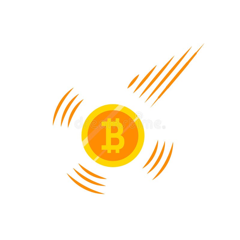 Falling Bitcoin, Cryptocurrency. Vector EPS 10. Price Fall To Digital ...