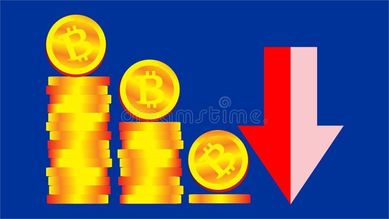The Falling of Bitcoin Vector Illustration. Stock Illustration - Illustration of back, azure ...