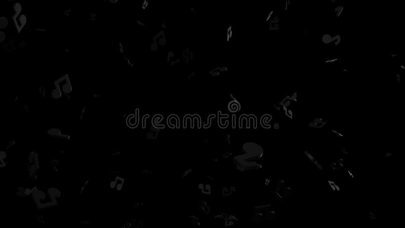 Falling Black Musical Notes on Black Background. Stock Video - Video of ...