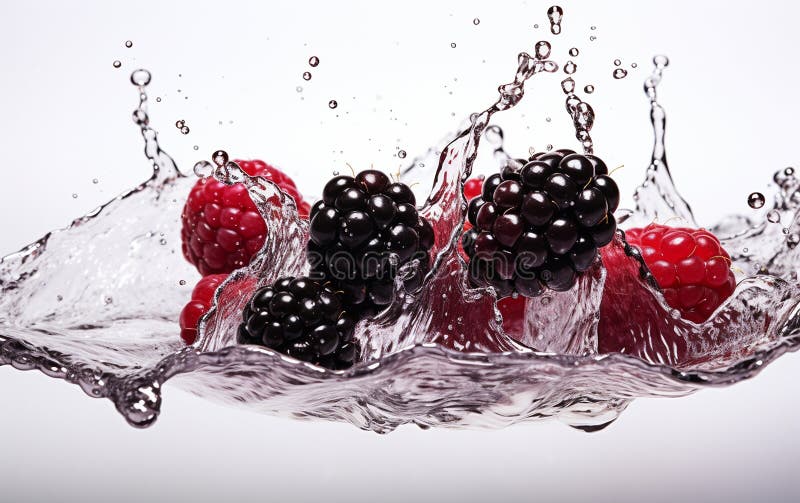 Falling Blackberry Floating in the Mid-air Background Stock Photo ...