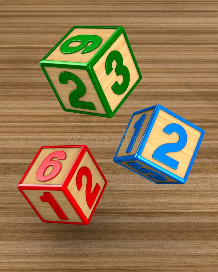 Falling Blocks with Numbers. 3D Illustration Stock Illustration ...