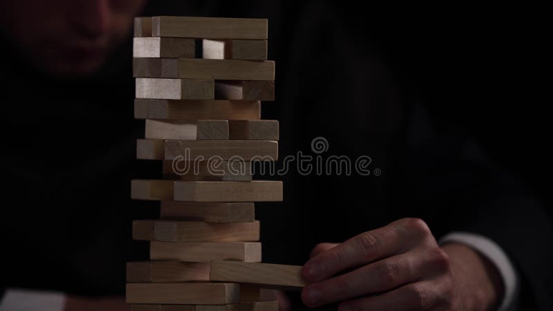 Falling Blocks on Table for Concept about Taking Responsibility. Stock ...