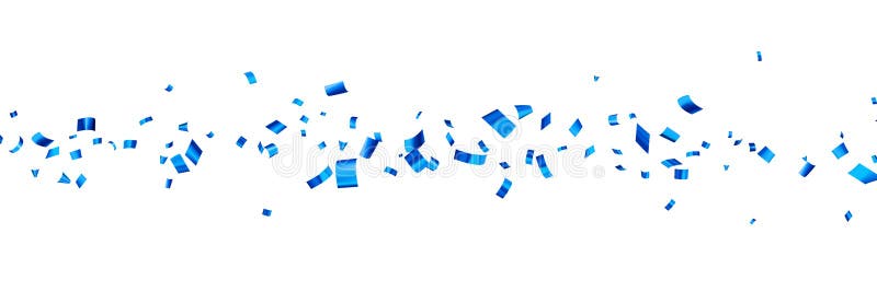 Falling Blue Cut Out Foil Ribbon Confetti Background Stock Vector ...
