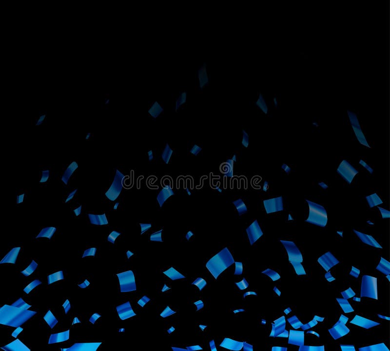Falling Blue Cut Out Foil Ribbon Exploding Confetti Stock Vector ...