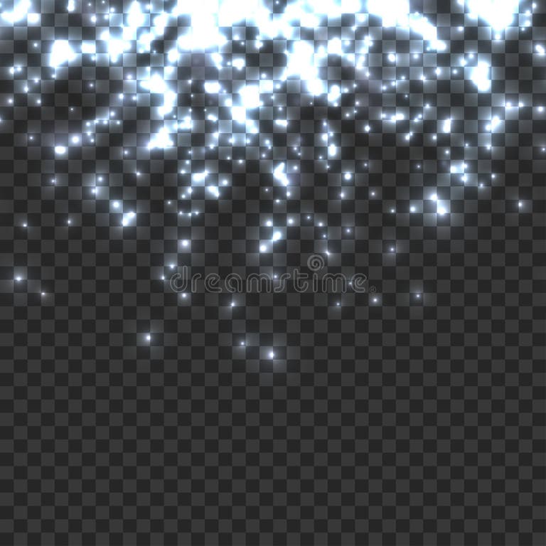 Falling Blue Glitter Sparkle Dust Overlay. Cool Luminous Light Effect ...