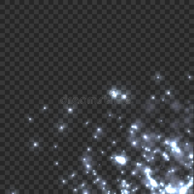 Falling Blue Glitter Sparkle Dust Overlay. Cool Luminous Light Effect ...